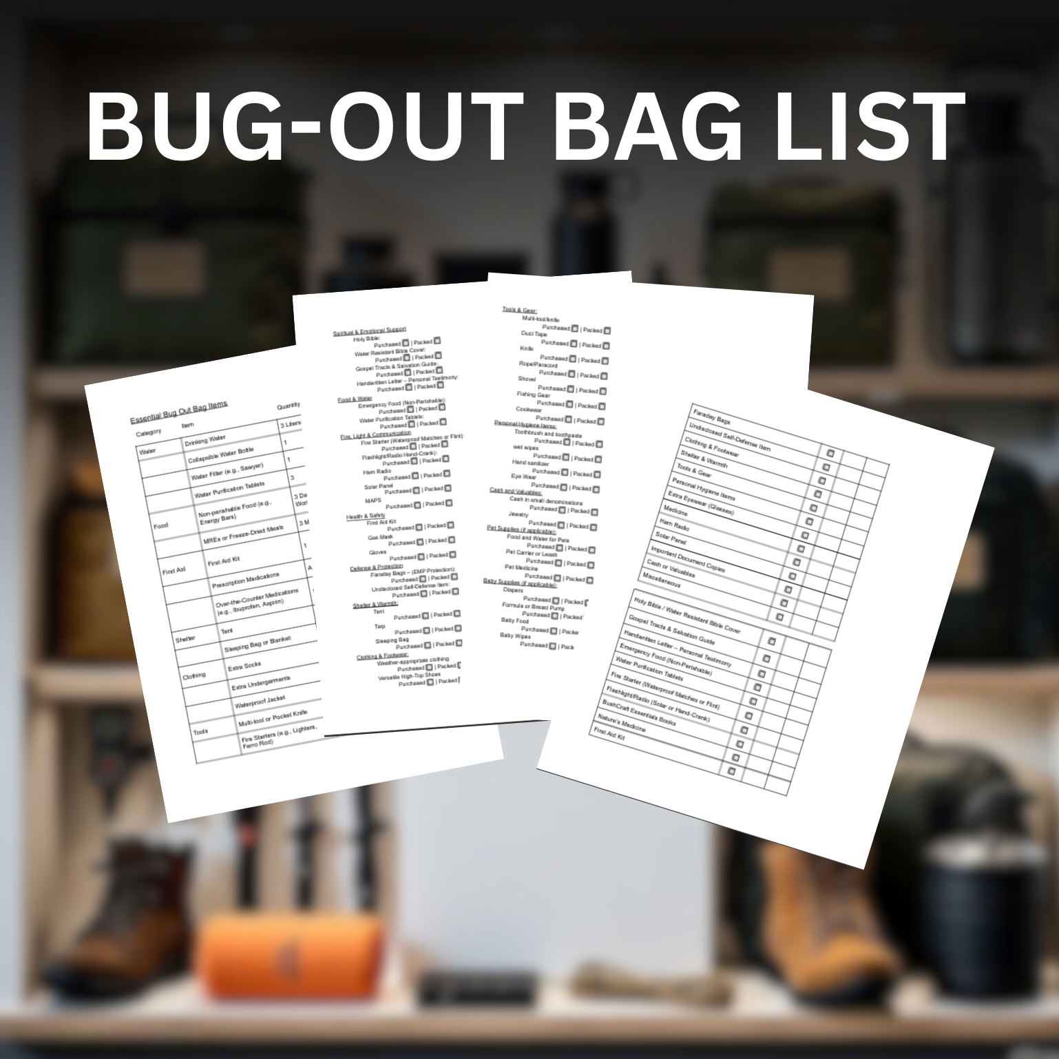 The Remnant Checklist – Digital Bug-Out Plan (Instant Download ...